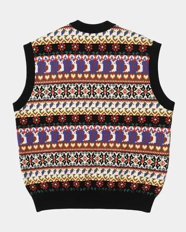 VOWELS Apos;s Wool Jacquard Fair Isle Sweater Vest
