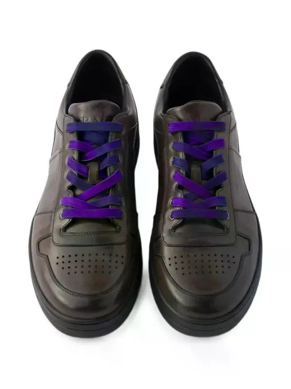 Prada Downtown Aged Leather Sneakers