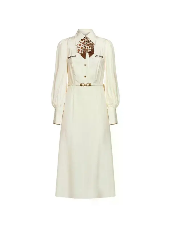 Zimmermann Belted Puff-sleeve Dress - Neutrals
