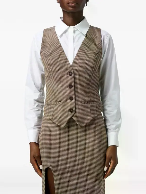 MAR DE MARGARITAS Houndstooth-pattern Waistcoat