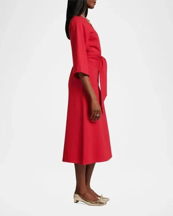 FRANCES VALENTINE Whitney Tie-front Midi Dress