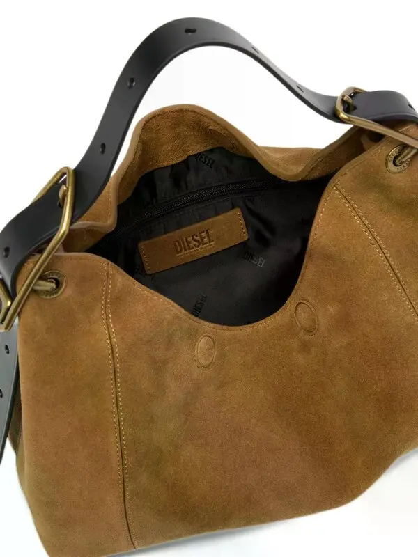 DIESEL® D-line-shoulder Bag In Waxed Suede
