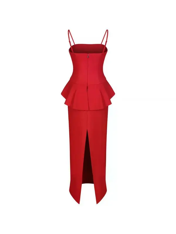 ROTATE BY BIRGER CHRISTENSEN Long Flower Strapless Maxi Dress