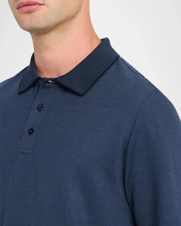 Canali Apos;s Cotton Pique Polo Shirt - Navy