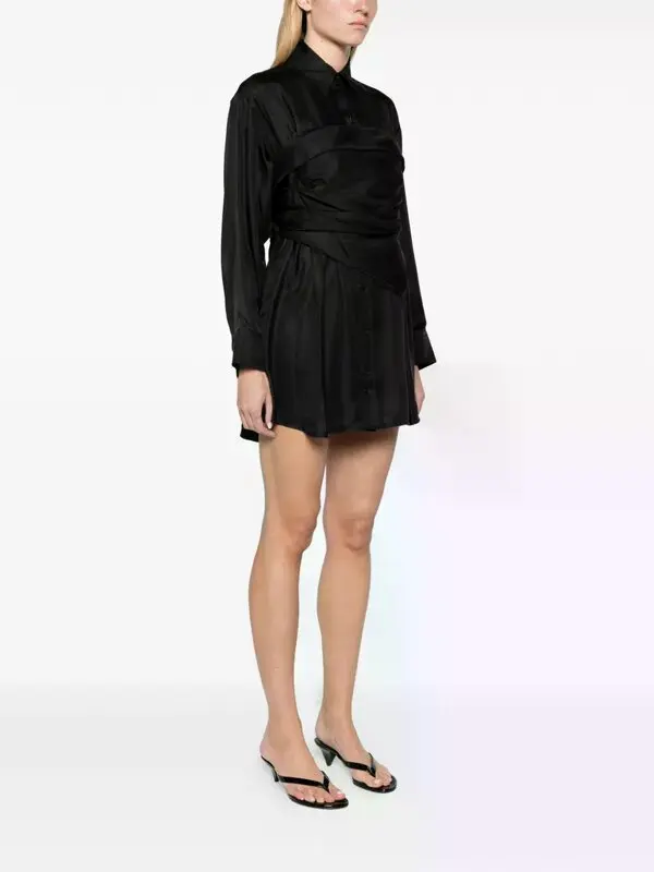Alexander Wang Scarf-bustier Mini Shirt Dress - Black