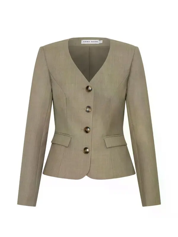 Anna Quan Alvar V-neck Jacket - Neutrals