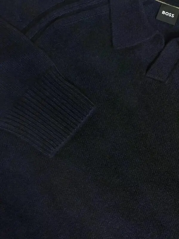 BOSS Polo-collar Raglan-sleeve Sweater