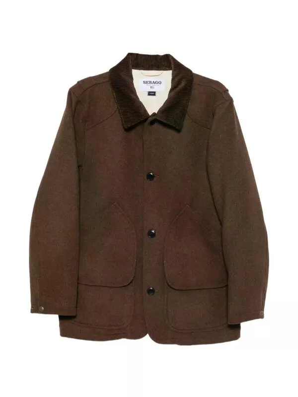 SEBAGO Corduroy-collar Button-fastening Jacket - Brown