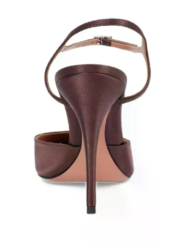 Amina Muaddi Carolyn Satin Pumps - Brown
