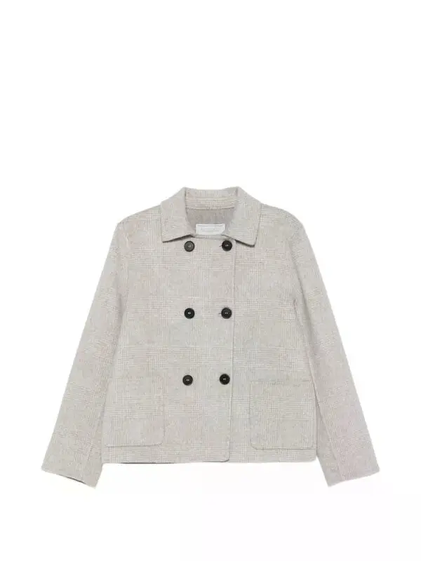 Antonelli Firenze Double-breasted Prince Of Wales Check Jacket - Neutrals