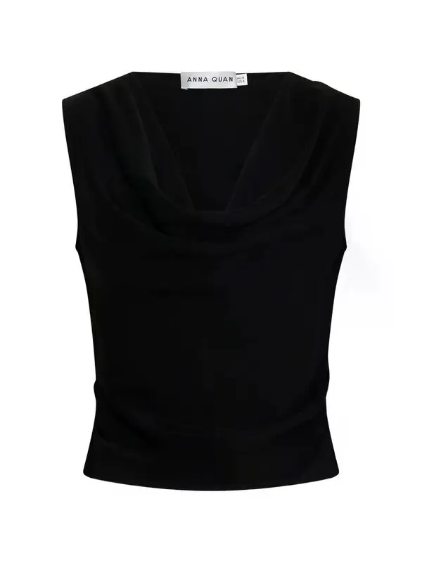 Anna Quan Spencer Draped Sleeveless Top - Black