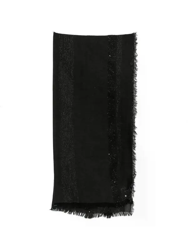 Lorena Antoniazzi Sequin-embellished Frayed Scarf - Black