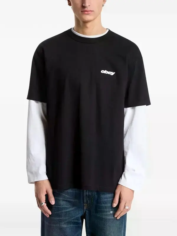 Obey Vhs Layered-sleeve T-shirt