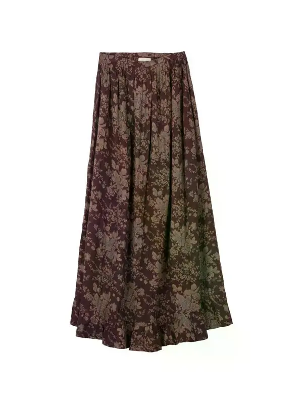 Antik Batik Cinzo Floral-print Ruffled Maxi Skirt