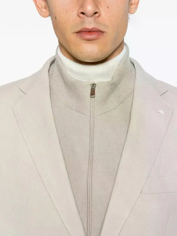 MANUEL RITZ Stretch Flannel-bib Blazer