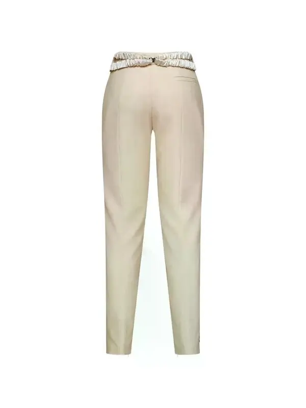 Attico Satin-trimmed Pleated Trousers - Neutrals