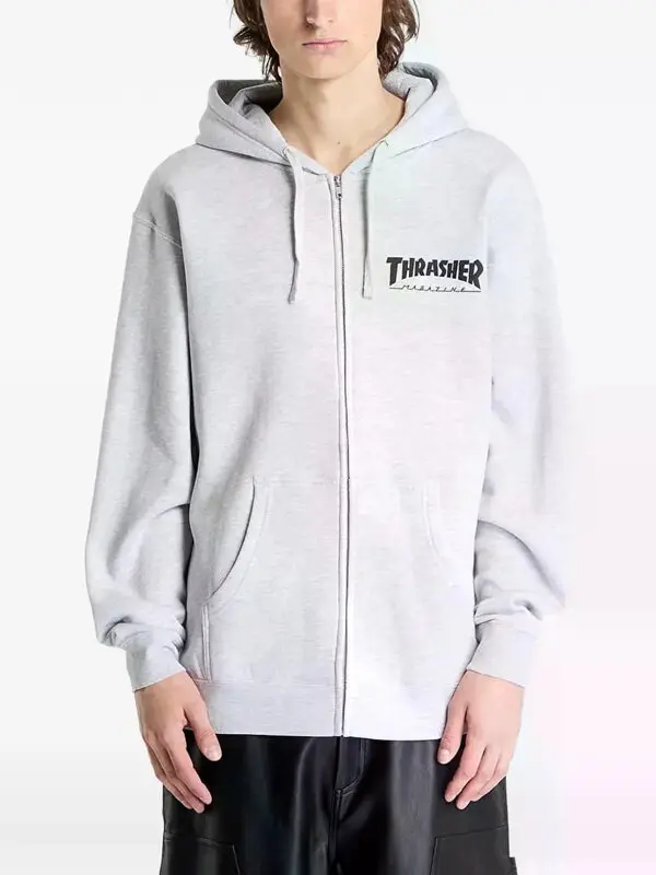 THRASHER Logo-print Zip-up Hoodie