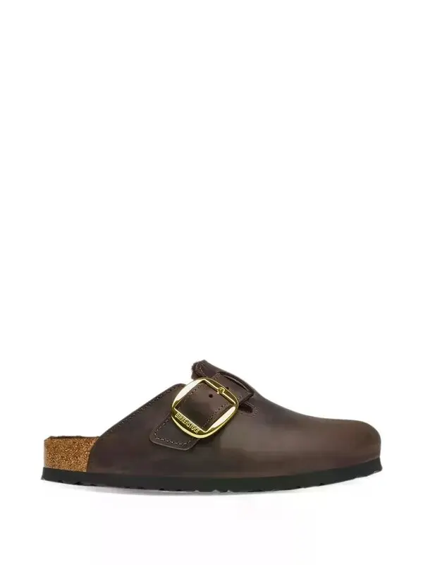 BIRKENSTOCK Boston Big-buckle Shearling Mules - Brown