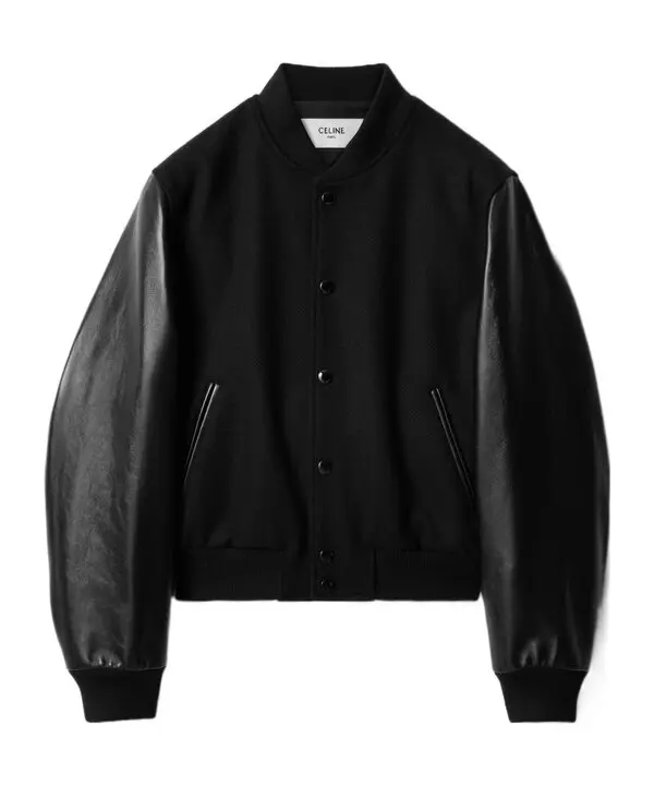 Celine Teddy Jacket In Textured Wool