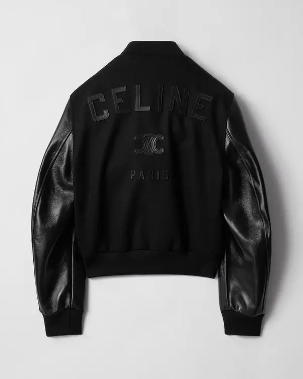 Celine Teddy Jacket In Textured Wool