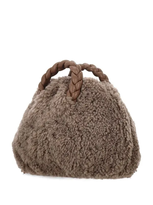 Hereu Braided-handle Shearling Tote Bag