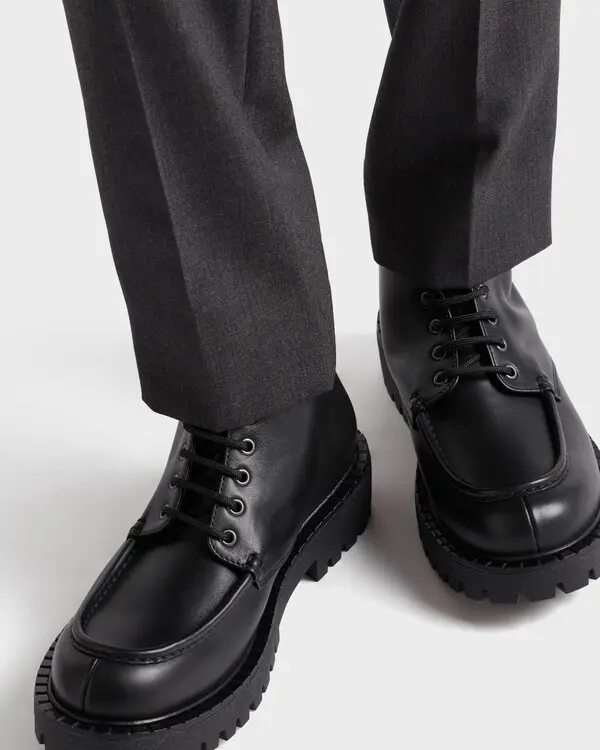 Prada Laced Leather Booties