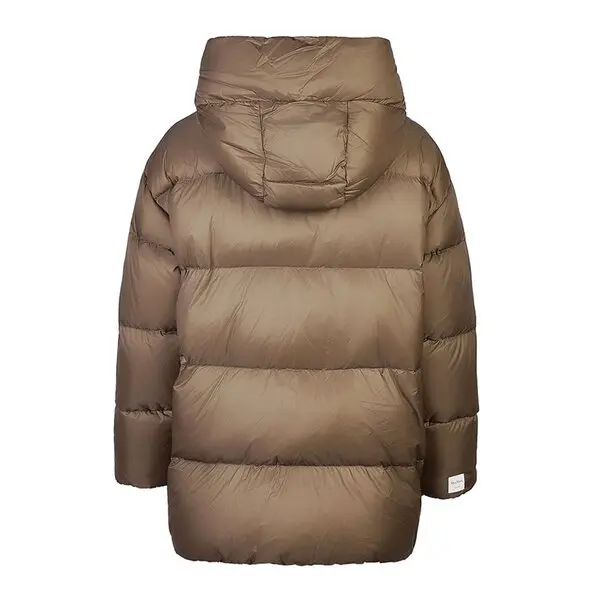Max Mara Short Roomy Puffer Jacket In Water-repellent Fabric - Camel