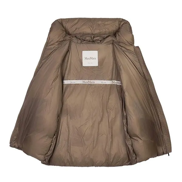 Max Mara Short Roomy Puffer Jacket In Water-repellent Fabric - Camel