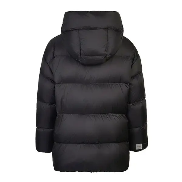 Max Mara Short Roomy Puffer Jacket In Water-repellent Fabric - Black