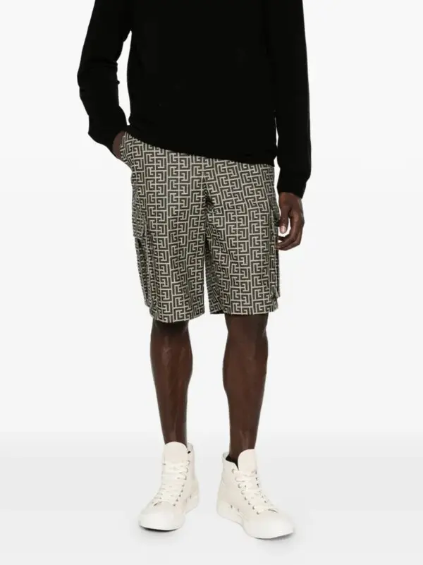 Balmain Monogram Cargo Shorts