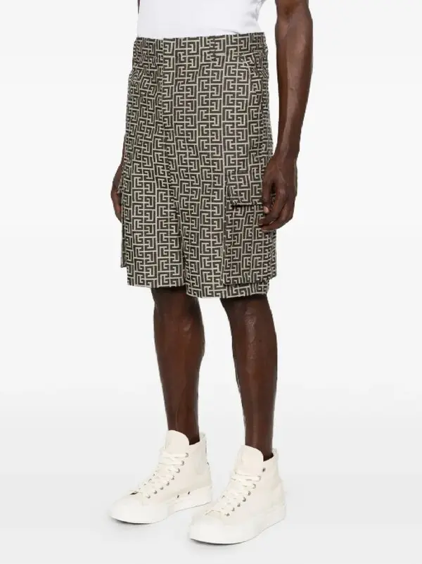 Balmain Monogram Cargo Shorts