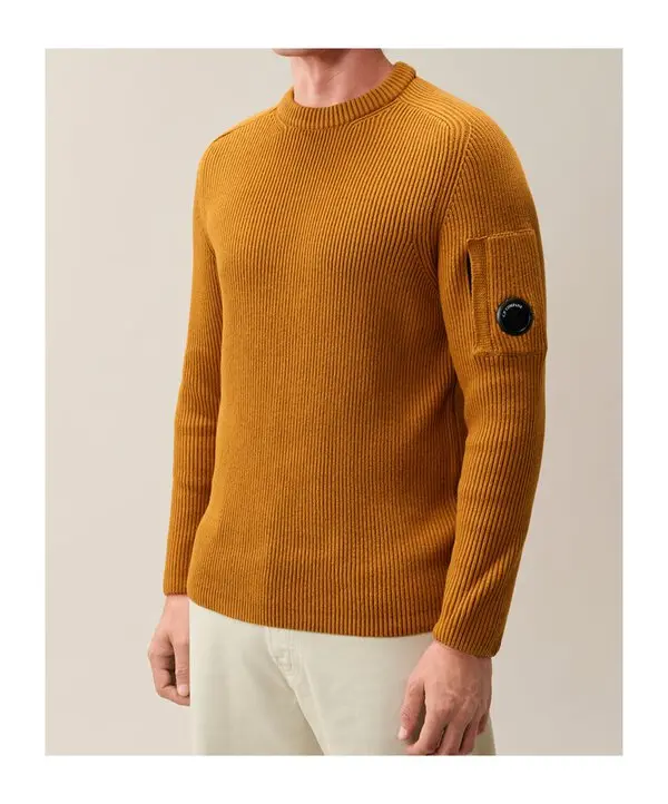 C.P. COMPANY Full Rib Cotton Lens Crewneck Sweater