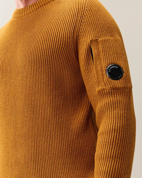 C.P. COMPANY Full Rib Cotton Lens Crewneck Sweater