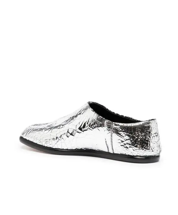 MAISON MARGIELA Metallic-finish Tabi-toe Loafers - Black