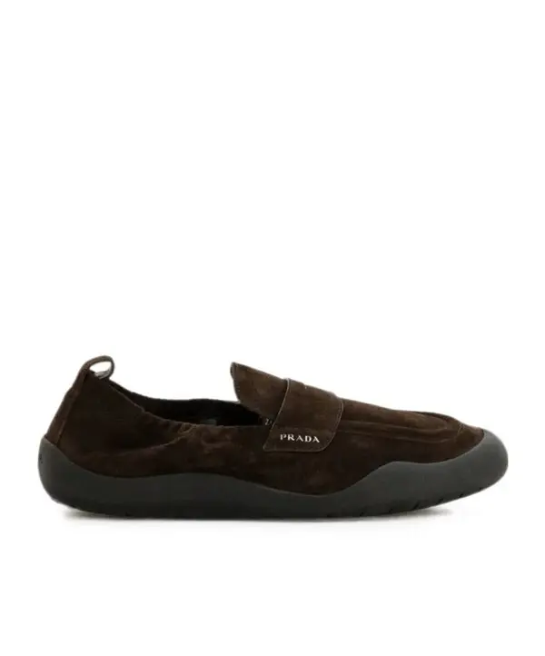 Prada Speedrock Suede Slip-on Loafers - Brown
