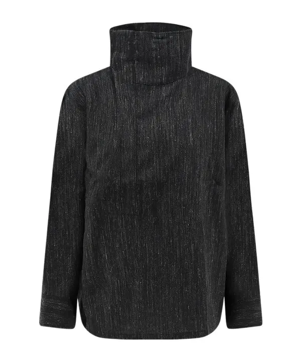 Soeur Lutece High Neck Drawstring Top - Black