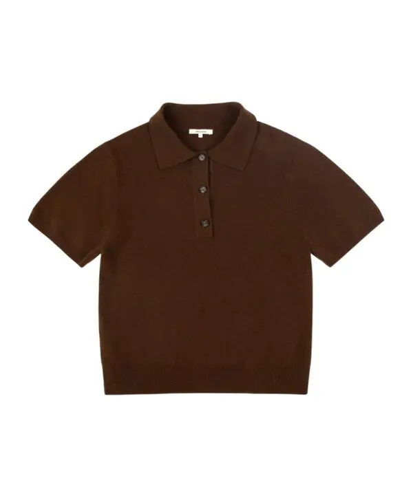 ENTIRE STUDIOS Short-sleeve Knit Polo Shirt - Brown
