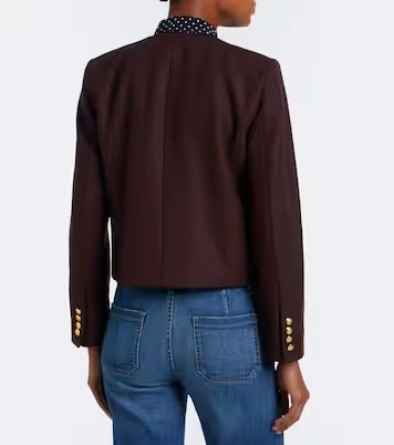 NILI LOTAN Melanie Wool-blend Jacket - Brown