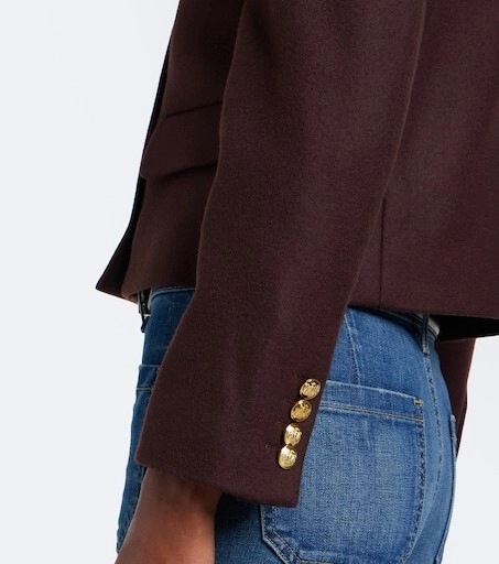 NILI LOTAN Melanie Wool-blend Jacket - Brown