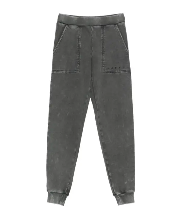 Marni Acid-wash Logo-print Track Pants - Gray