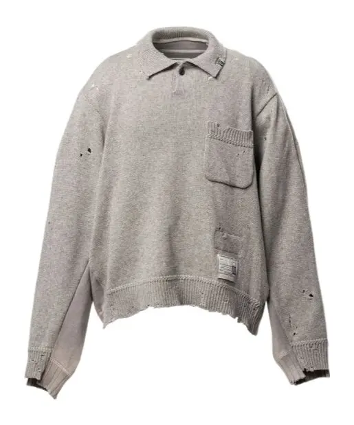 Mihara Yasuhiro Sweatshirt Combined Knit Sweater