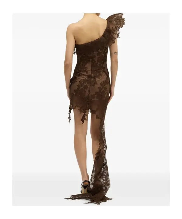 Giuseppe Di Morabito Asymmetric Floral-lace Mini Dress