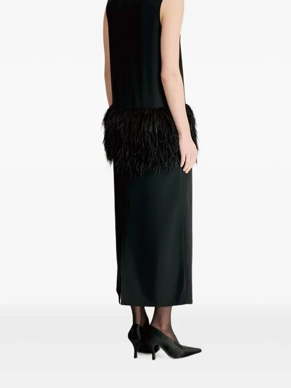Loulou De Saison Sleeveless Dress With Feather Fringe