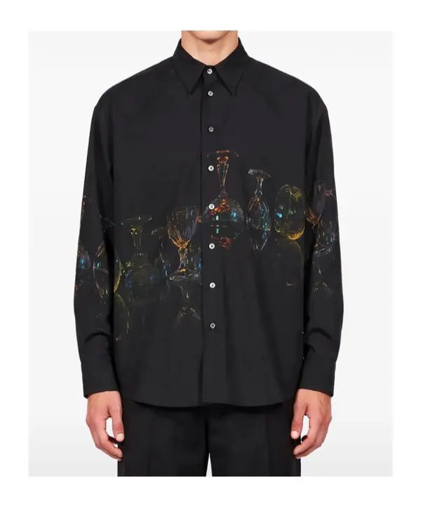 MAGLIANO Glass-print Long-sleeve Shirt