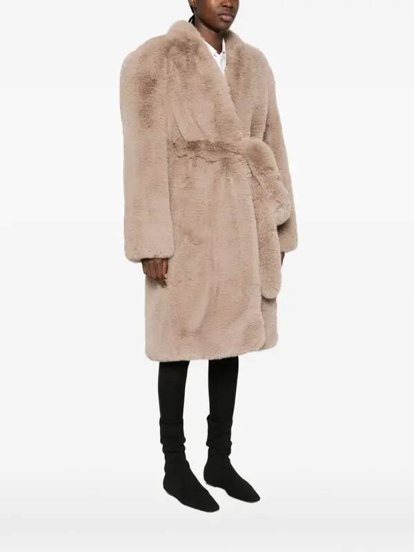 THE FRANKIE SHOP Long-sleeved Faux Fur Coat