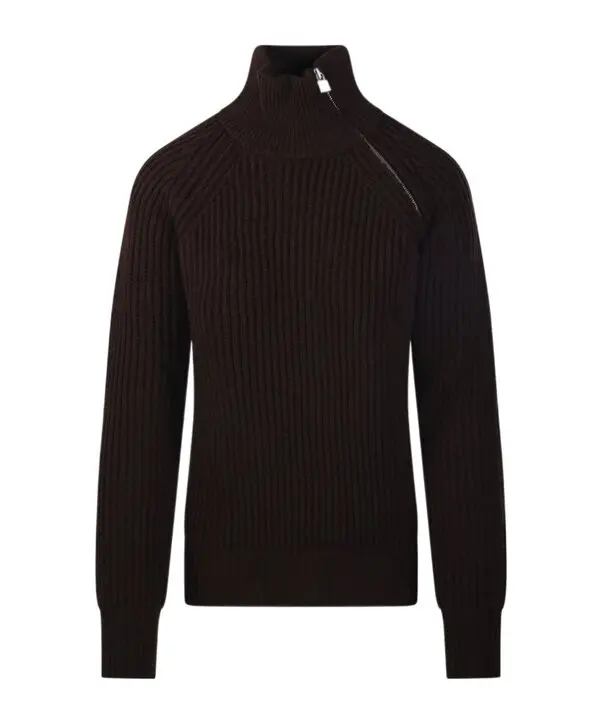 Giuseppe Di Morabito Zip Detail Knitted Sweater - Brown