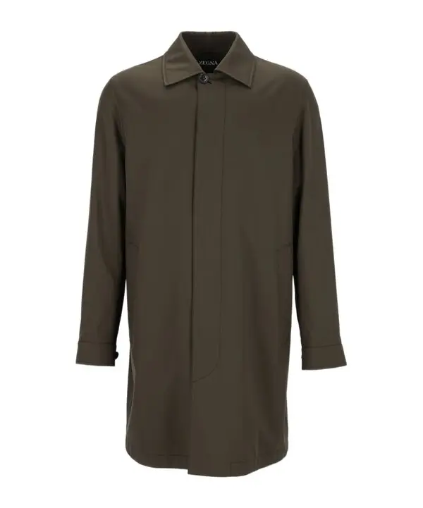 Zegna Motorin Long Raincoat - Brown