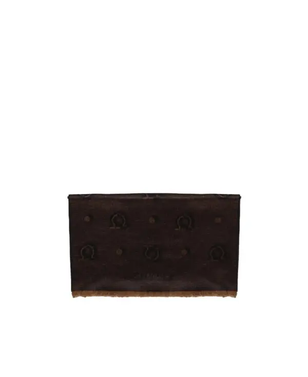 FERRAGAMO Pattern-jacquard Frayed Hem Scarf