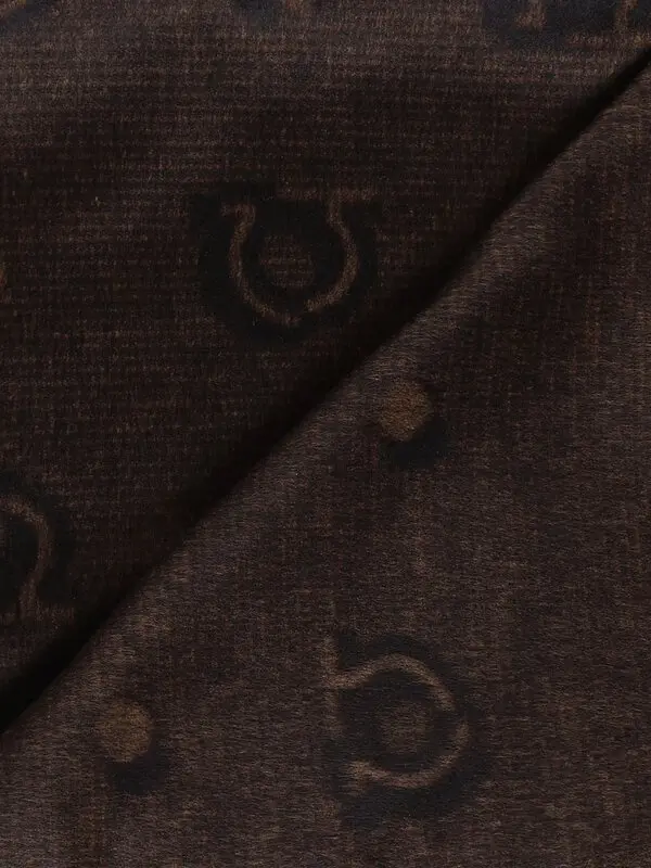 FERRAGAMO Pattern-jacquard Frayed Hem Scarf