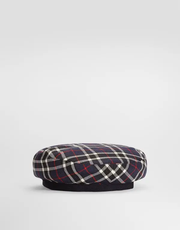 Dolce & Gabbana Tartan Beret With Applications